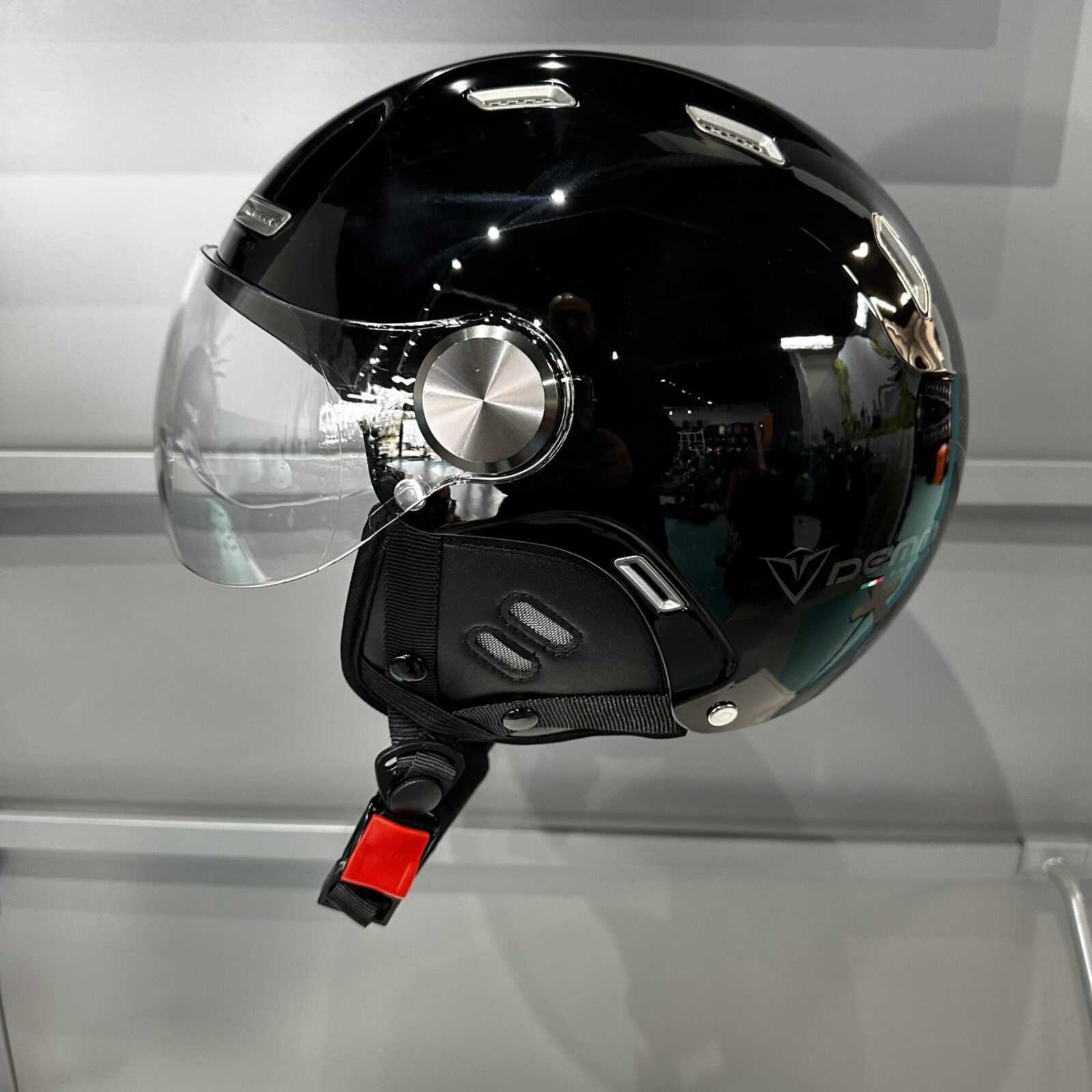 Beon Snorfietshelm glans zwart - zwarte voering – Rayci